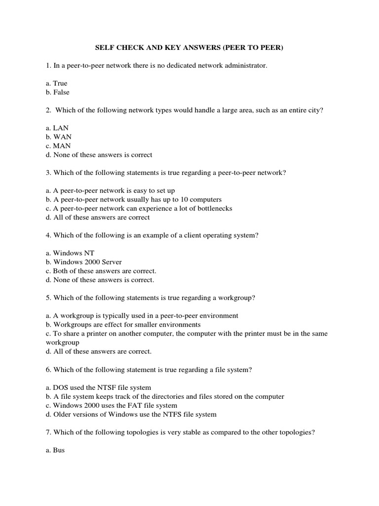 Self Check and Key Answer | PDF | Computers | Technology & Engineering