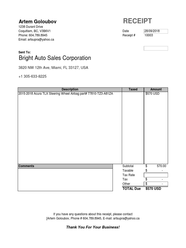 Ebay - Receipt 10003 | PDF