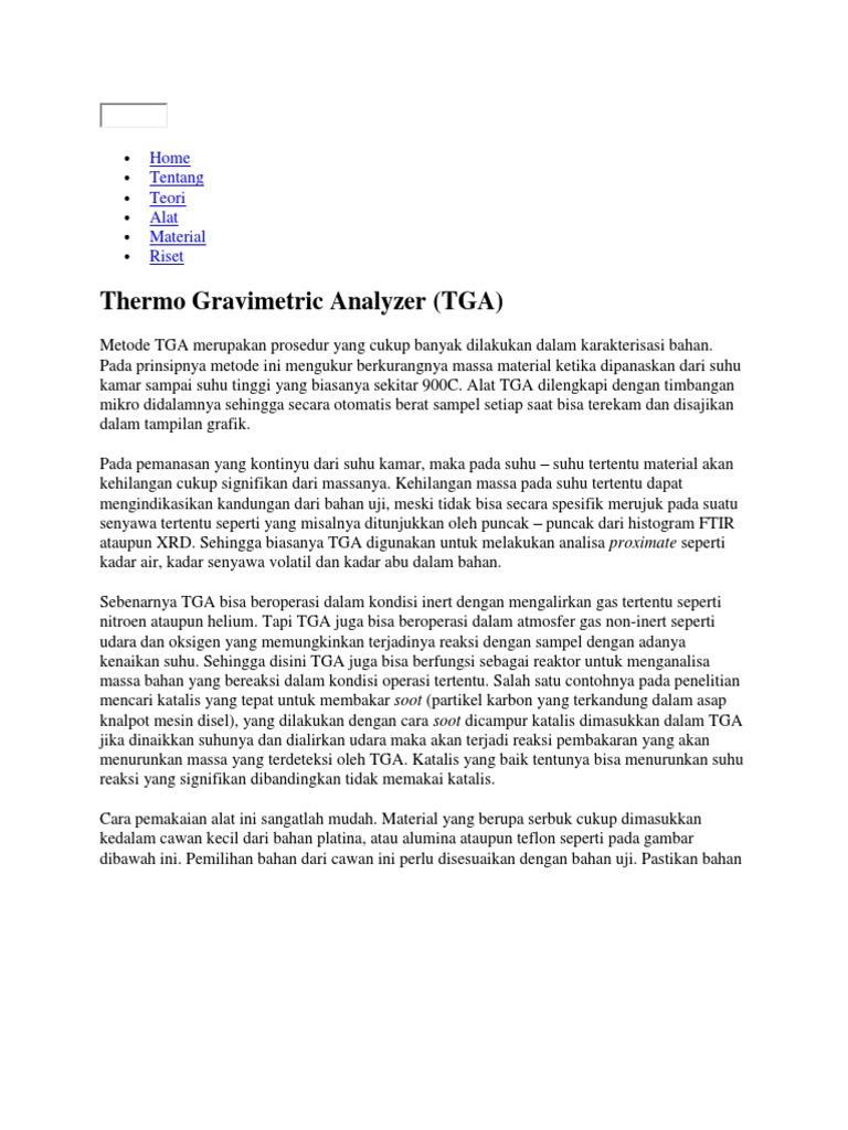 Analisis TGA | PDF