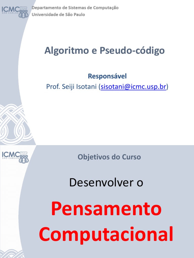 Algoritmos e Pseudocódigo | PDF | Algoritmos | Ciência da Computação ...