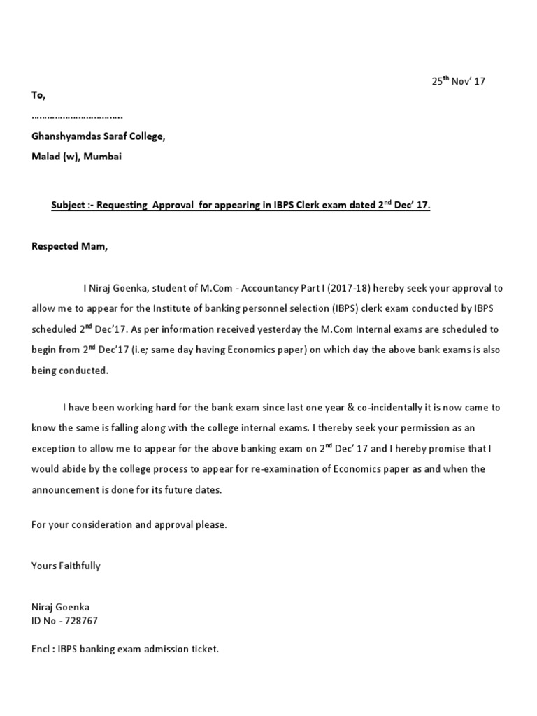 To, .. Ghanshyamdas Saraf College, Malad (W), Mumbai | PDF