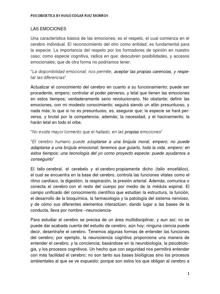 Las Emociones Pdf Las Emociones Cerebro