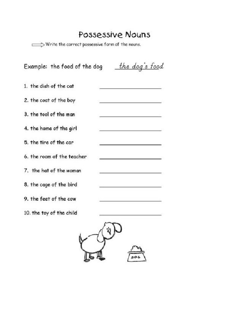 Possessive Case Worksheet | PDF