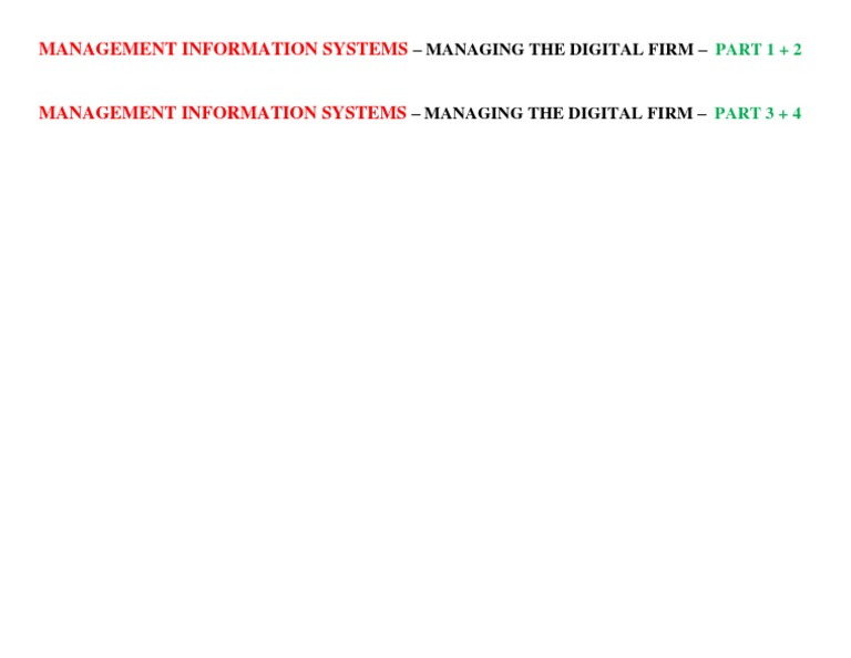 Management Information Systems Overview | PDF