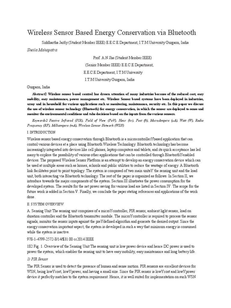 2.wireless Sensor Based Energy Conservation Via Bluetooth PDF | PDF ... 2.wireless Sensor Based Energy Conservation Via Bluetooth PDF | PDF ...