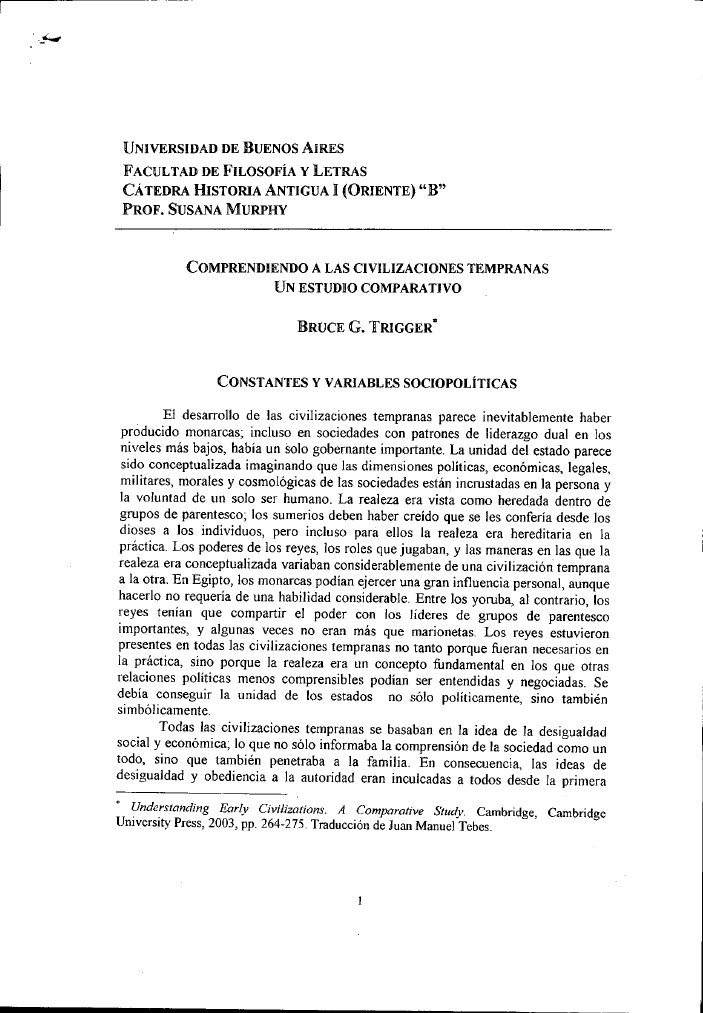 Trigger, Bruce - Comprendiendo A Las Civilizaciones Tempranas - Un ...