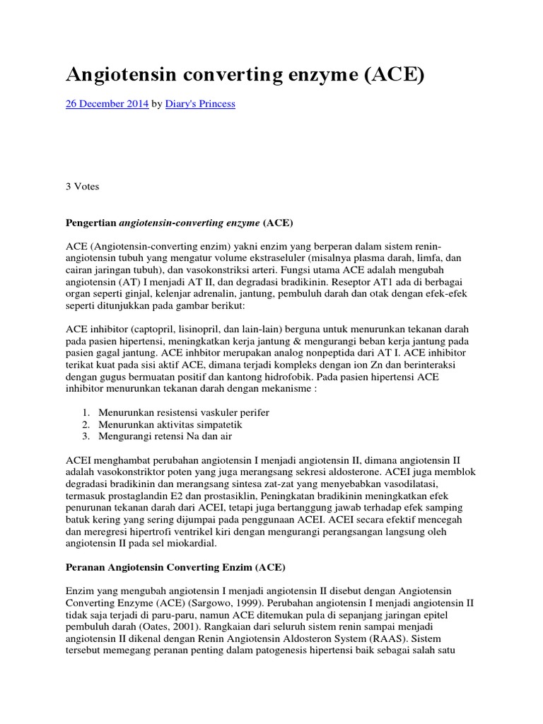 Angiotensin Converting Enzyme | PDF