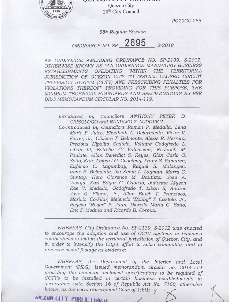Ordinance No. SP-2695, S-2018 PDF | PDF