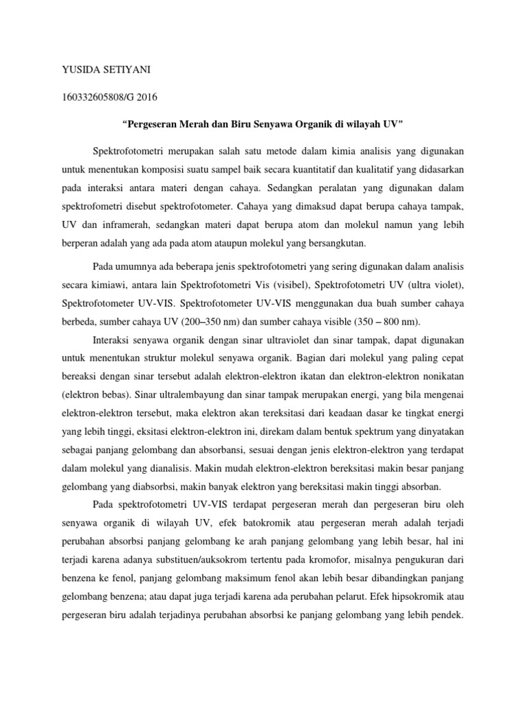 Yusida Setiyani Uv Vis | PDF