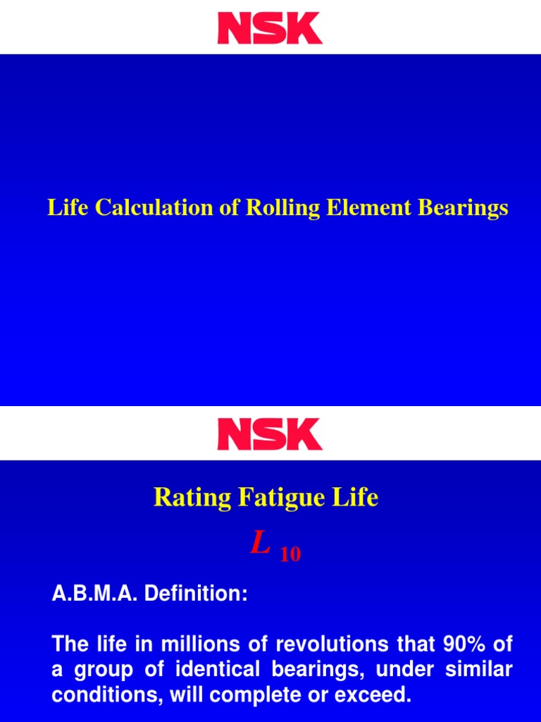 Life Calculation of Rolling Element Bearings | PDF | Bearing ...