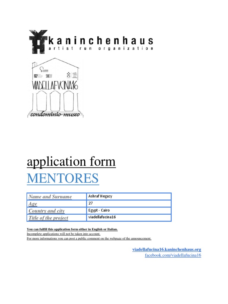 Mentores Application Form | PDF | Computing | Cyberspace