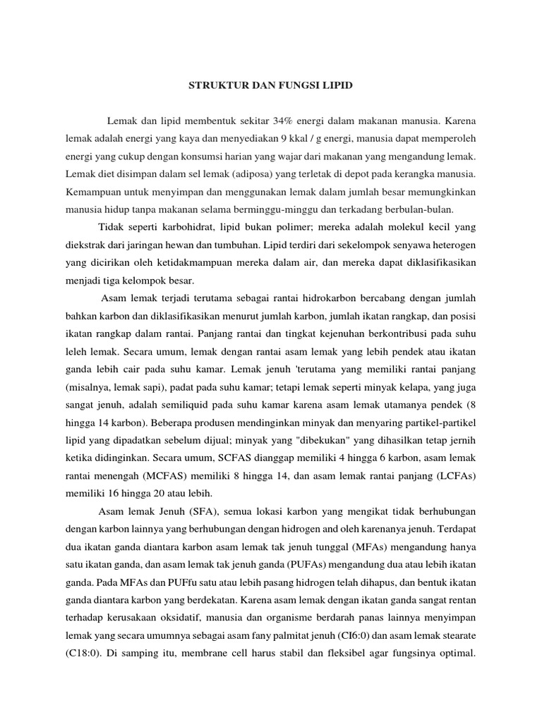 Struktur Dan Fungsi Lipid | PDF | Kesehatan Holistik