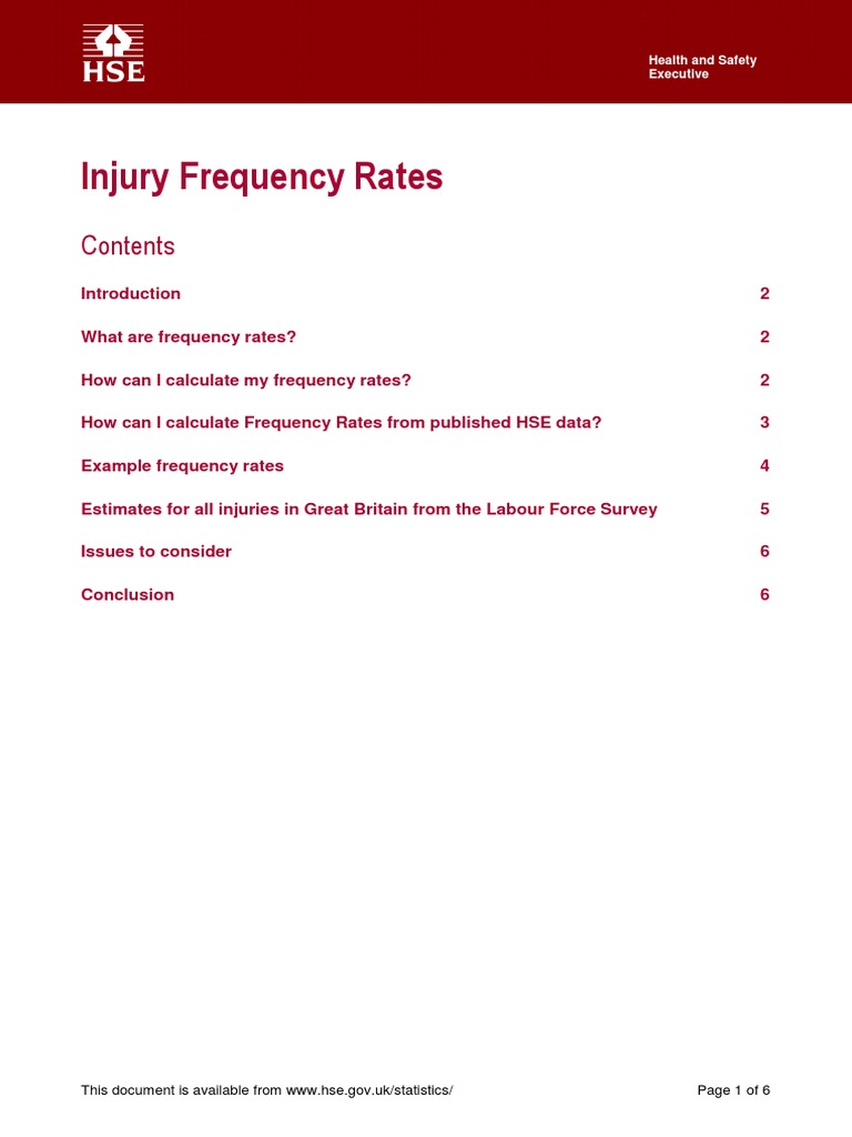HSE - Injury Frequency Rates | PDF | Economies | Business