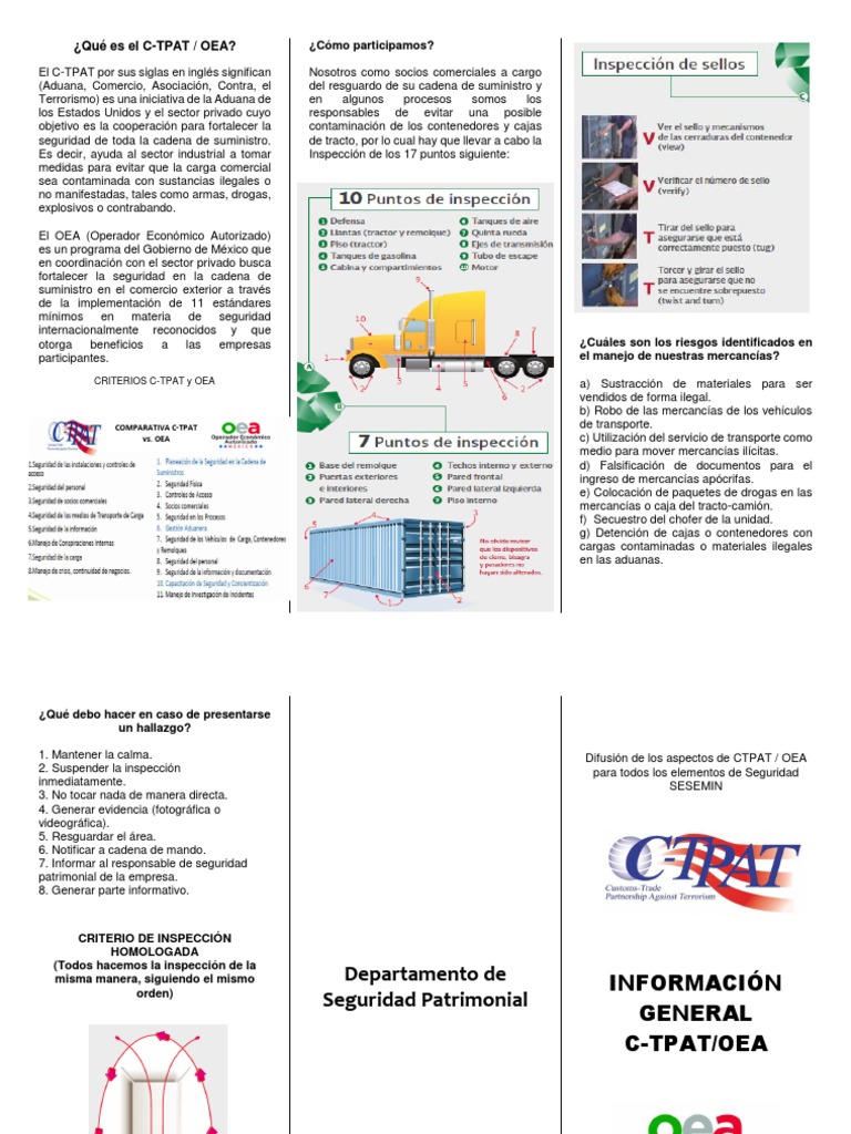 Triptico Ctpat y Oea | PDF | aduana | El comercio internacional