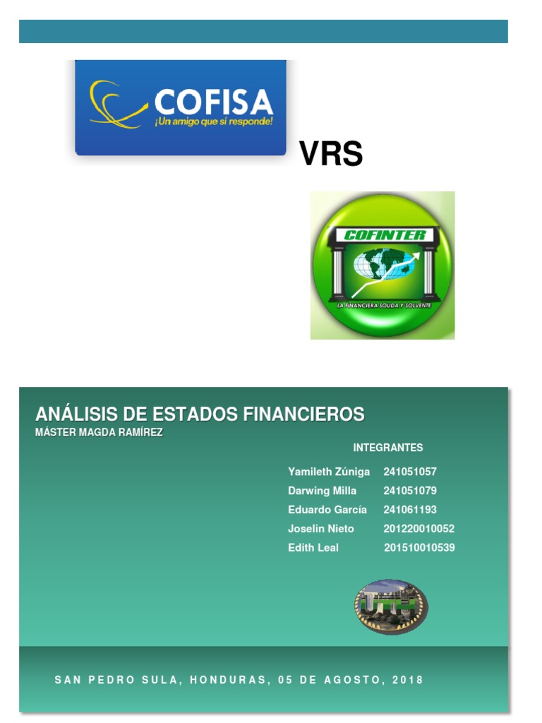 Proyecto Analisis Financiero - COFISA COFINTER PDF | PDF | Estado de ...