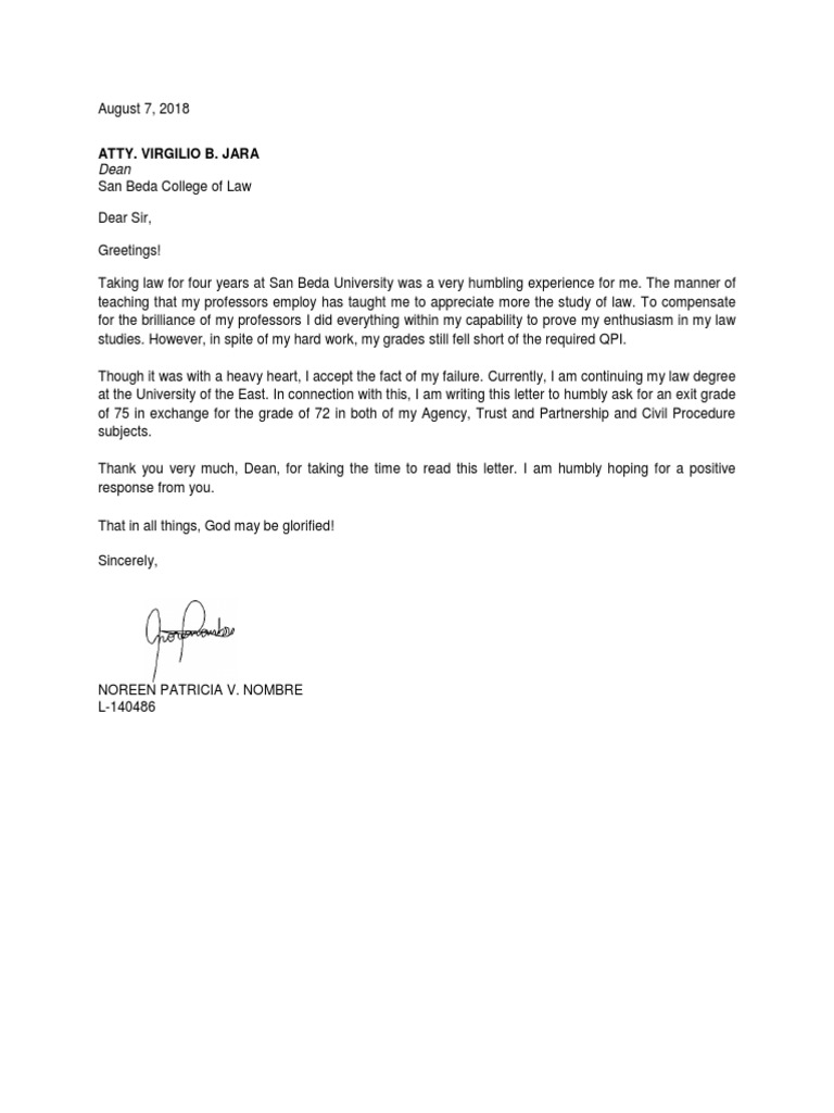 Letter Dean Jara | PDF | Career & Growth