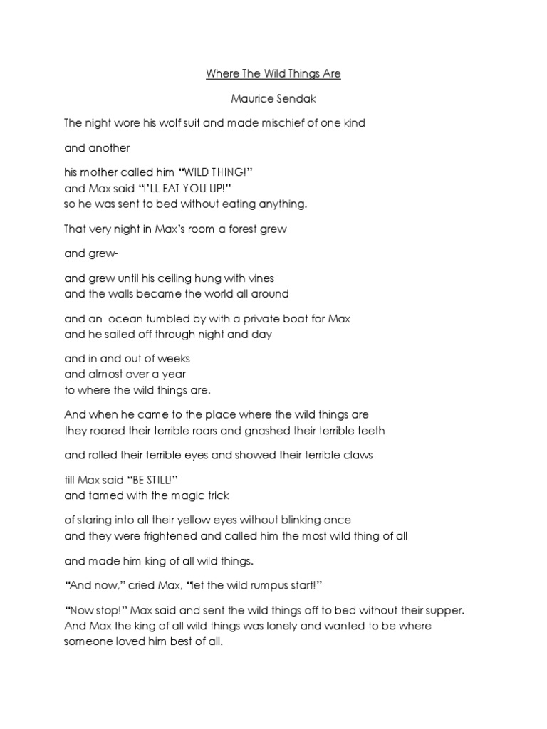 Where The Wild Things Are PDF | PDF