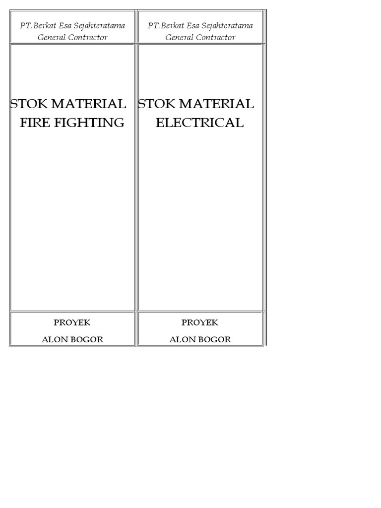 Stok Material Stok Material Fire Fighting Electrical | PDF