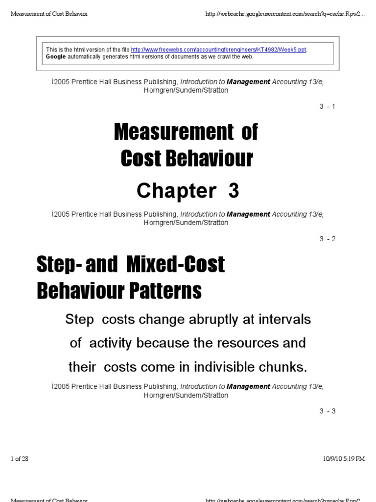 Measurement of Cost Behavior: Understanding Step, Mixed and Committed ...