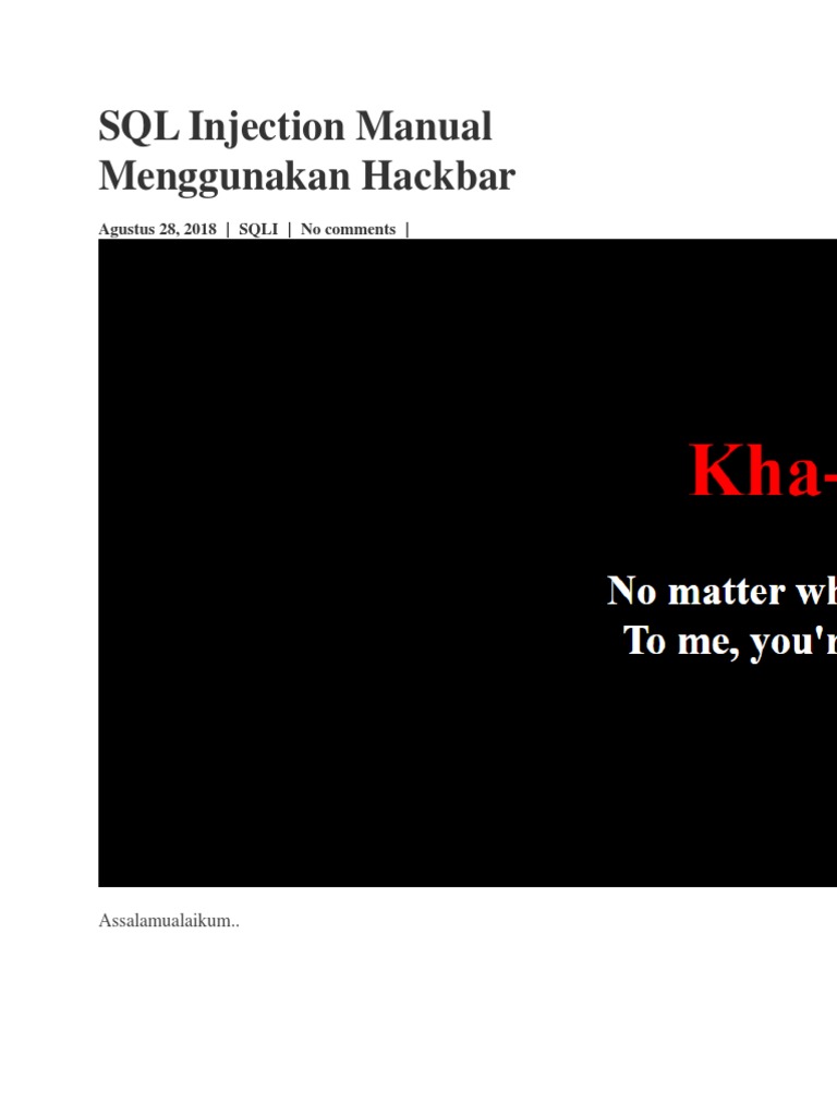 SQL Injection Manual Menggunakan Hackbar | PDF