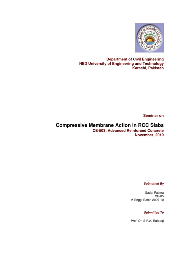 Compressive Membrane Action in RCC Slabs | PDF | Beam (Structure ...