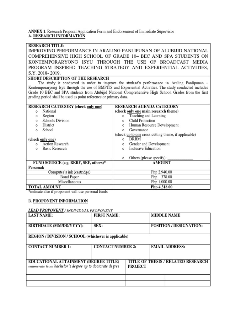 Annex 1 | PDF | Academic Degree | Thesis