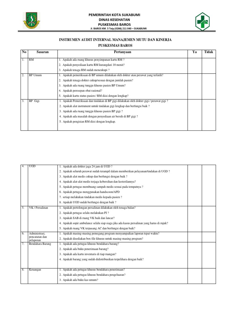 3.1.4.2 Instrumen Audit Internal | PDF