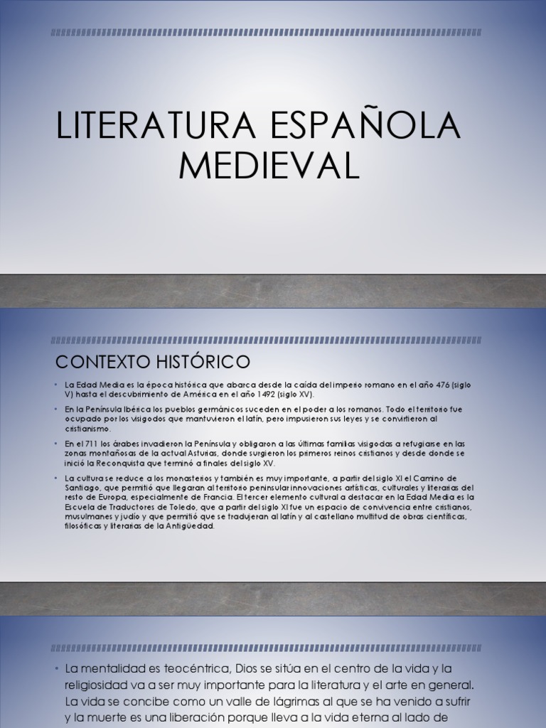 Literatura Española Medieval. | PDF | Edades medias | Poesía