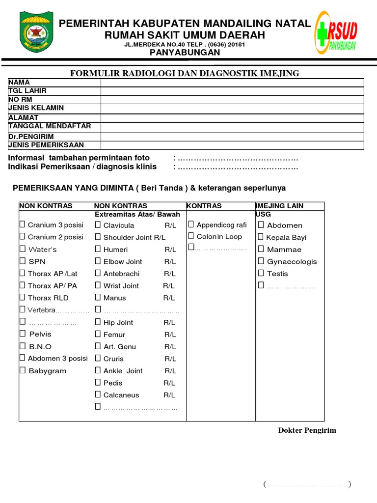 Formulir Radiologi | PDF