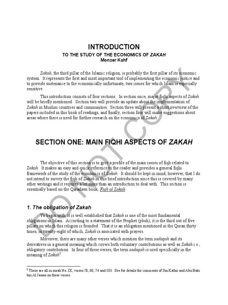 To The Study of The Economics of Zakah Monzer Kahf | PDF | Surah ...