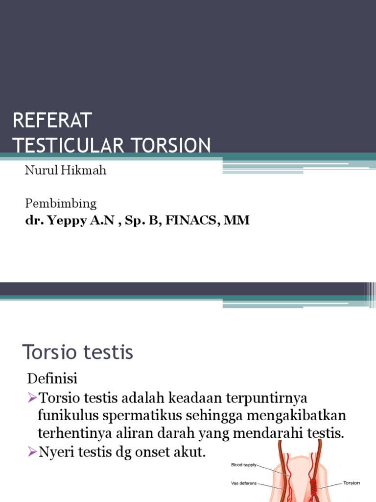 Torsio Testis: Diagnosis dan Penanganan | PDF