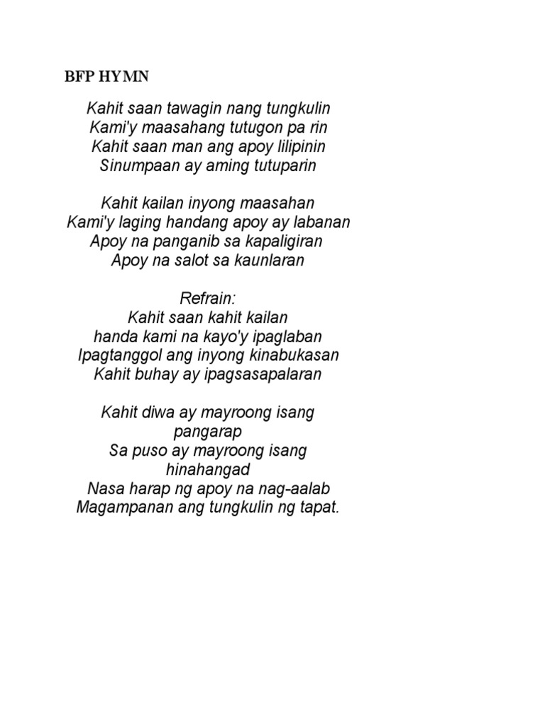 BFP Hymn | PDF