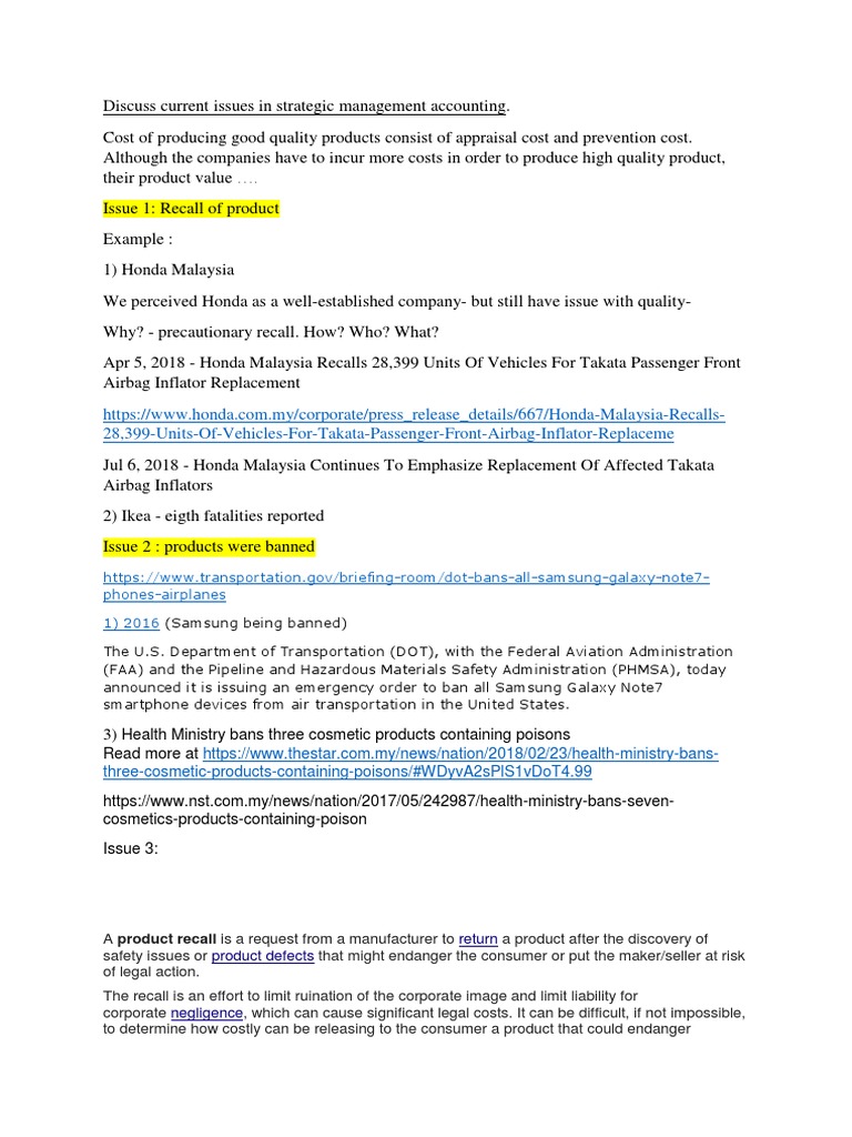 Quality Issue | PDF | Takata Corporation | Safety