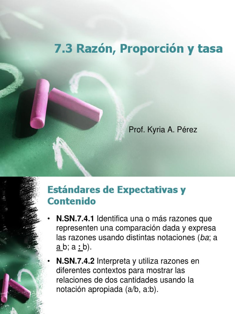 Razones, Proporciones y Tasas en Matemáticas | PDF | Enseñanza de ...