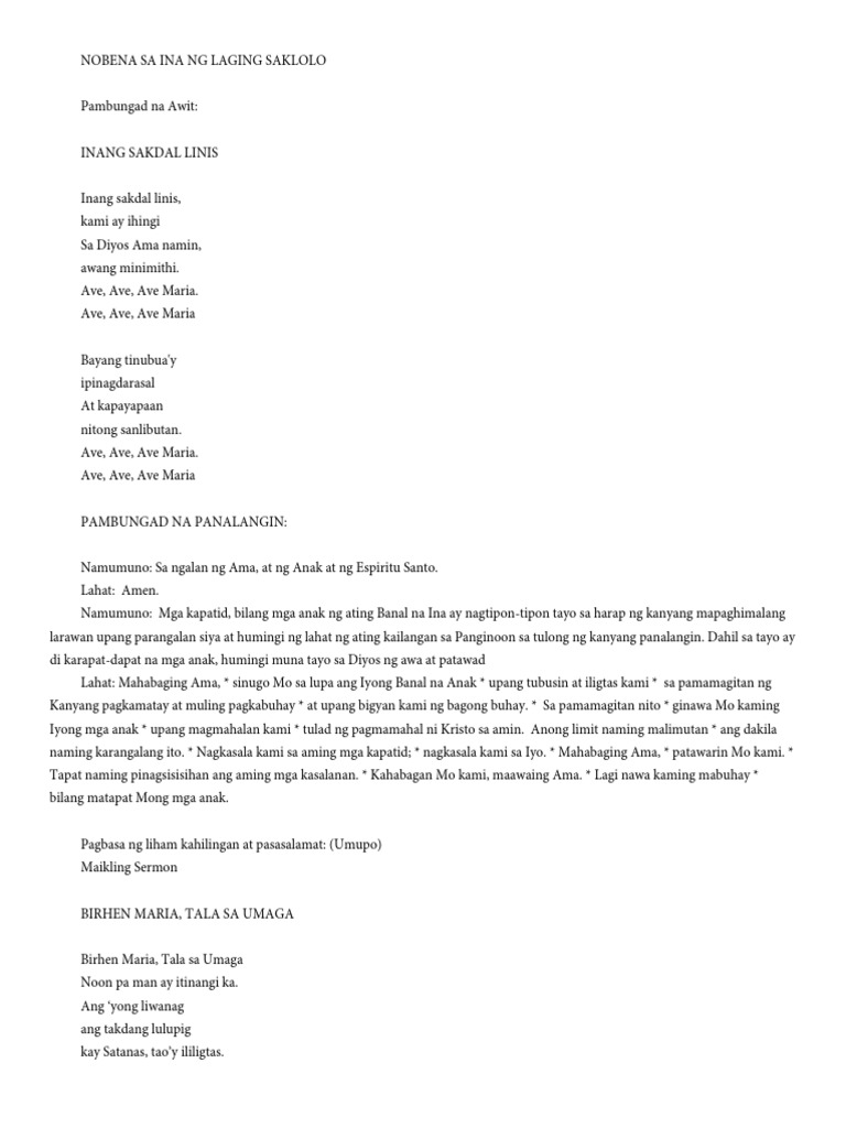 Revised Novena Tagalog PDF | PDF