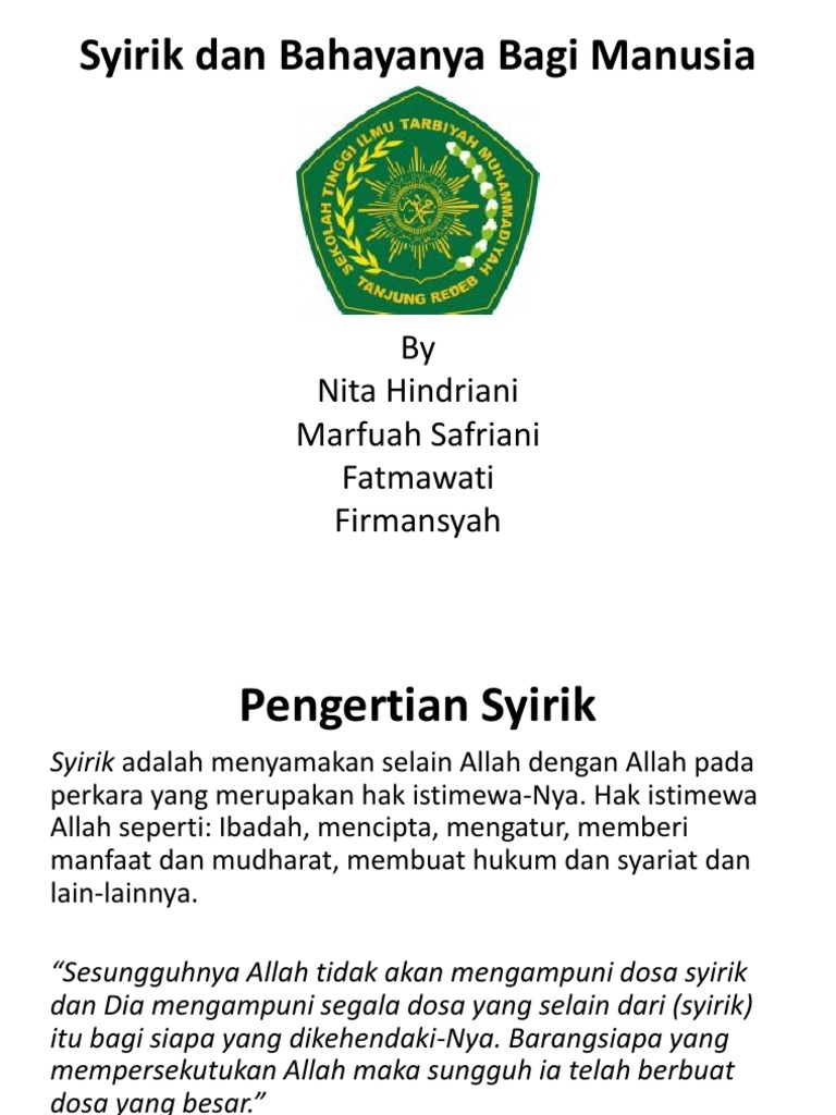 Pengertian dan Bahaya Syirik | PDF