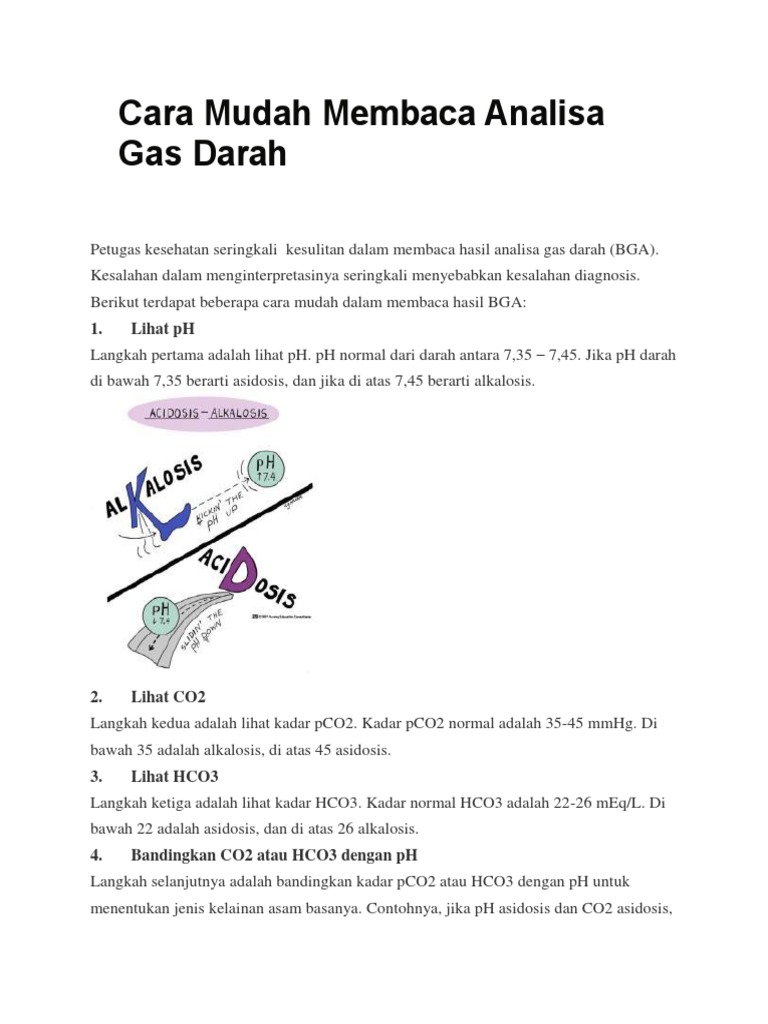 Cara Mudah Membaca Analisa Gas Darah | PDF