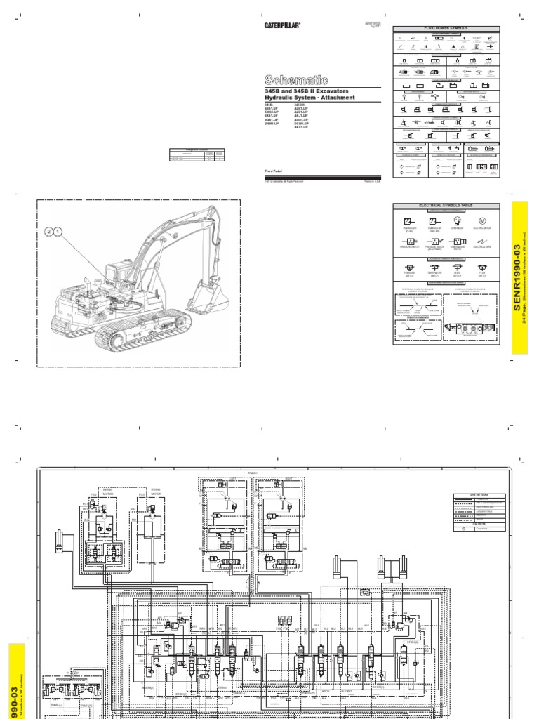 345B and 345B II Excavators Hydraulic System - Attachment: Fluid Power ...