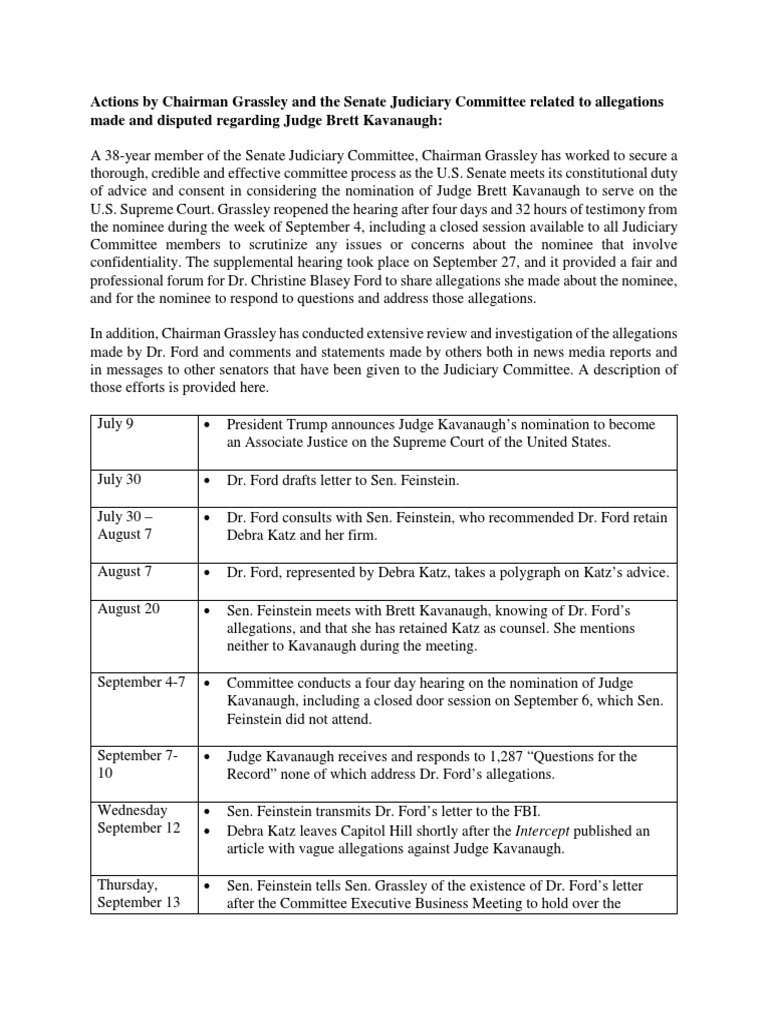 Summary of Judiciary Committee Investigation of Allegations - Final ...