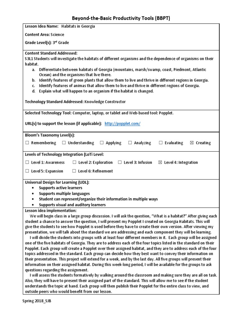 04 Beyond The Basic Prductivity Tools Lesson Idea Template | PDF | Educational Psychology ...