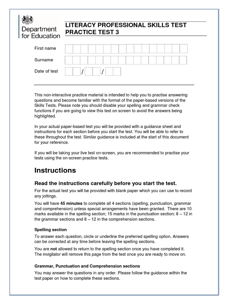 QTS Literacy Skills Test Practice Guide | PDF | Pronoun | English Language