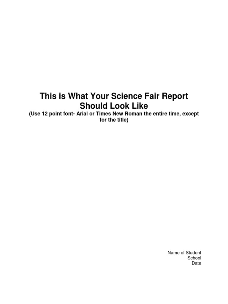 Science Fair Research Summary Sample Paper | PDF | Experiment | Hypothesis