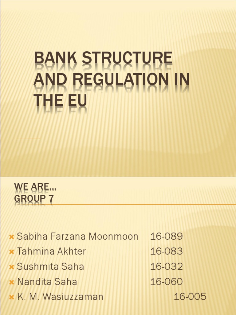 Bank Structure and Regulation in The Eu | PDF | Banks | Deutsche Bundesbank
