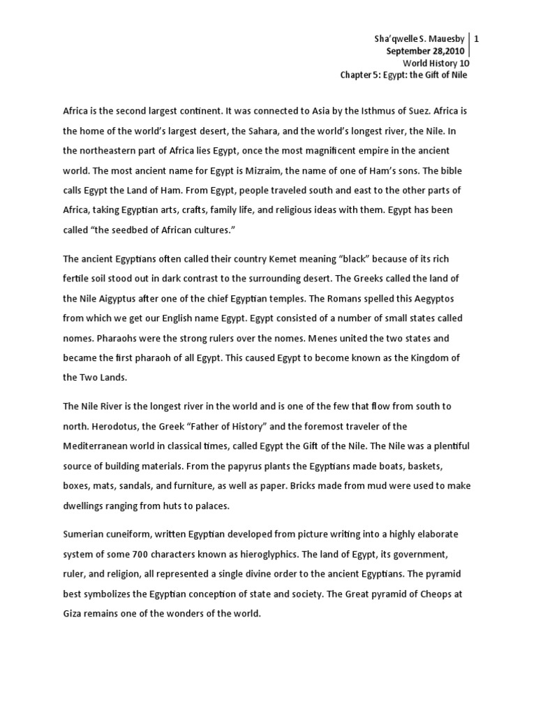 Chapter 5 Summary | PDF | Egypt | Ancient Egypt