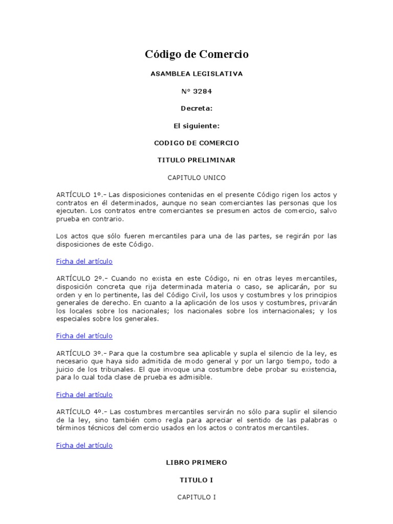 Código de Comercio (Ley No 3284) | PDF | Sociedad de responsabilidad ...