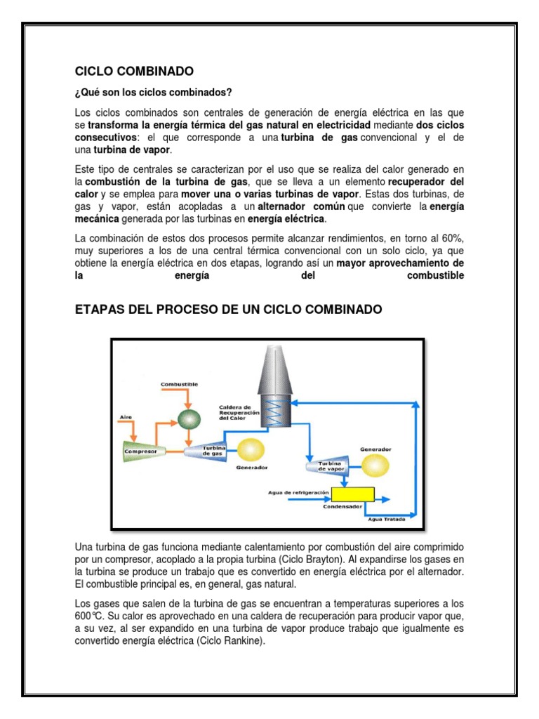 Ciclo Combinado Final Todo-1 | PDF | Generador eléctrico | Cantidades fisicas