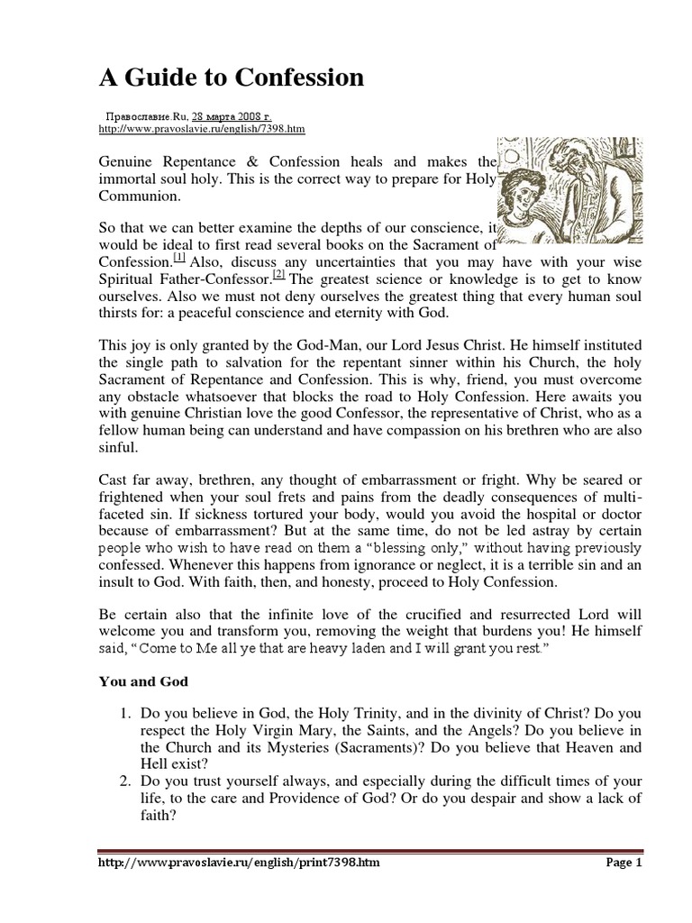 20131120.A Guide To Confession PDF | PDF | Confession (Religion) | Penance