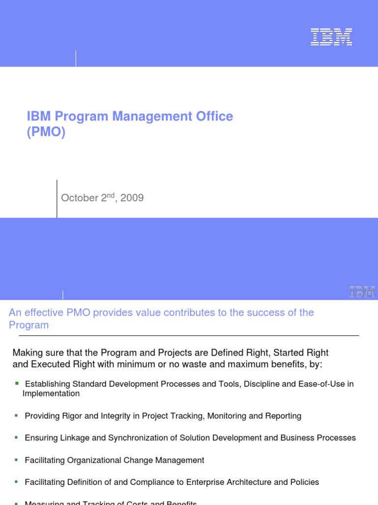 Ibm PMO | PDF | Risk Management | Risk