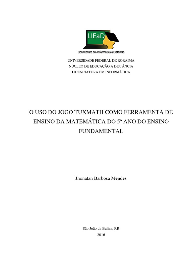 O Uso Do Tux Math Como Ferramenta de Ensinoda Matematica | PDF | Aprendizado | Videogames