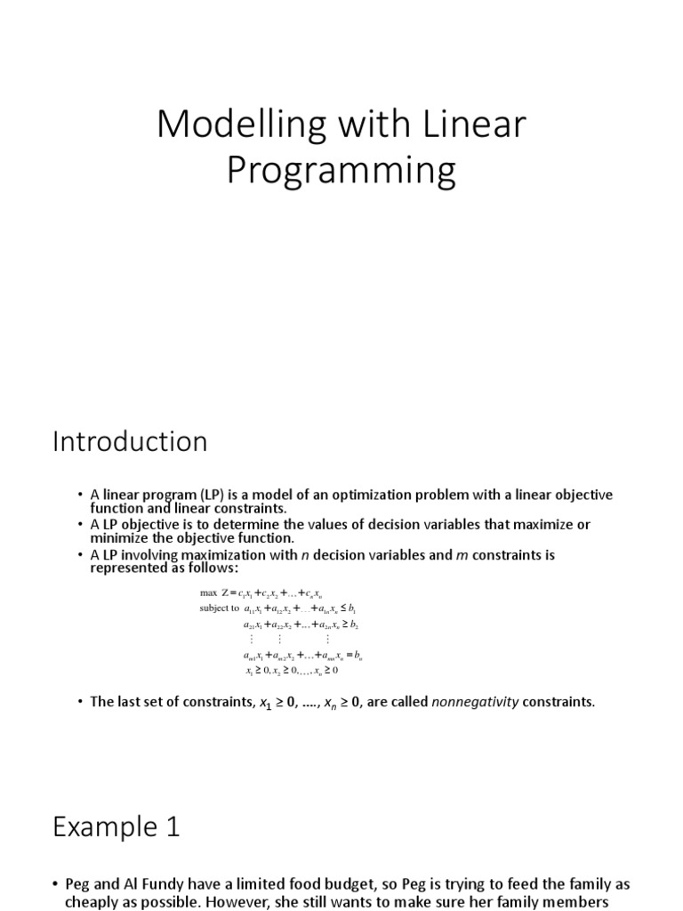 Linear Programming Optimization Models | PDF | Cargo | Ton